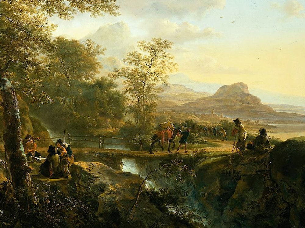 Italian Landscape with Artist [detail #1] by Jan Both - Art Renewal Center